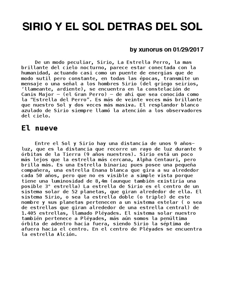 Sirio y El Sol Detras Del Sol | PDF | Hermes Trismegisto | Dom