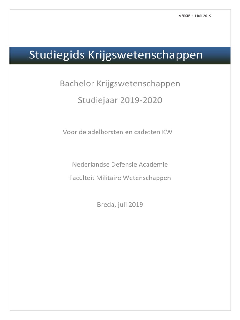 Studiegids KW 2019-2020 | PDF
