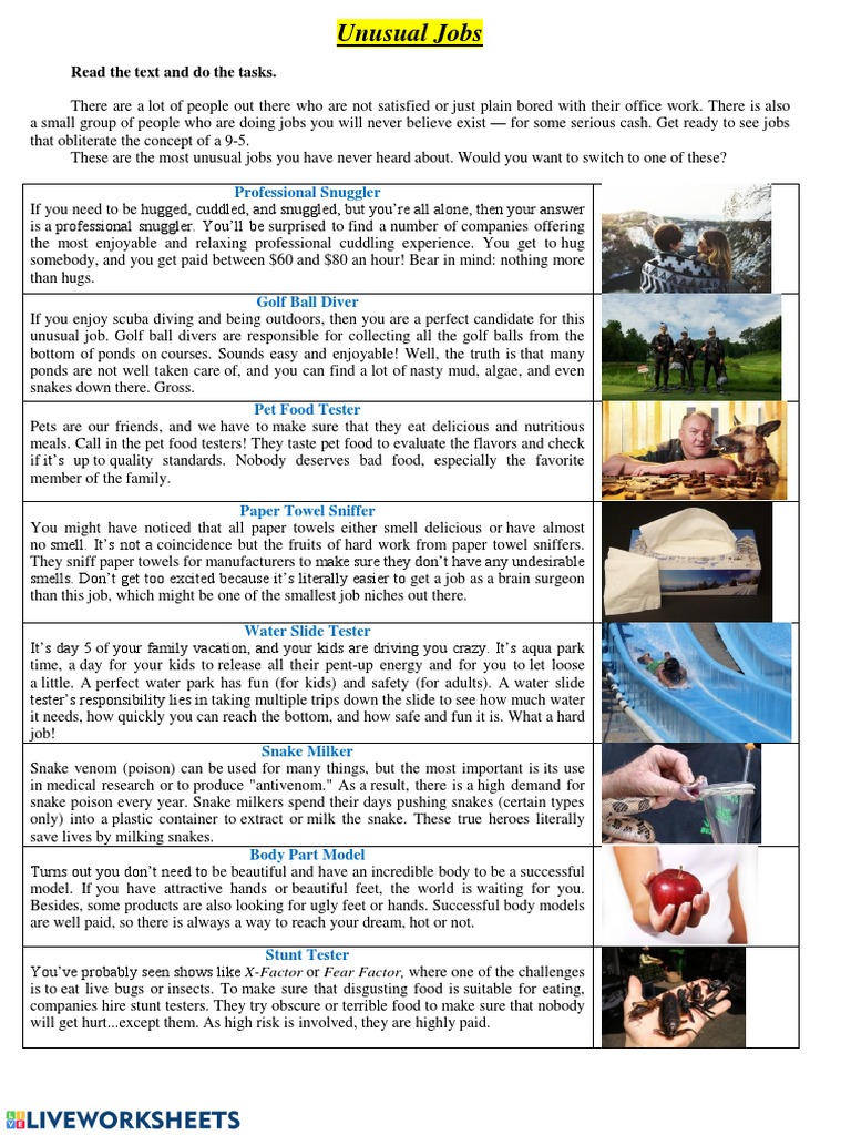 Reading Worksheet | PDF | Scuba Diving | Snake