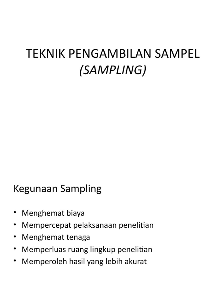Teknik Sampling Penelitian Kesehatan | PDF