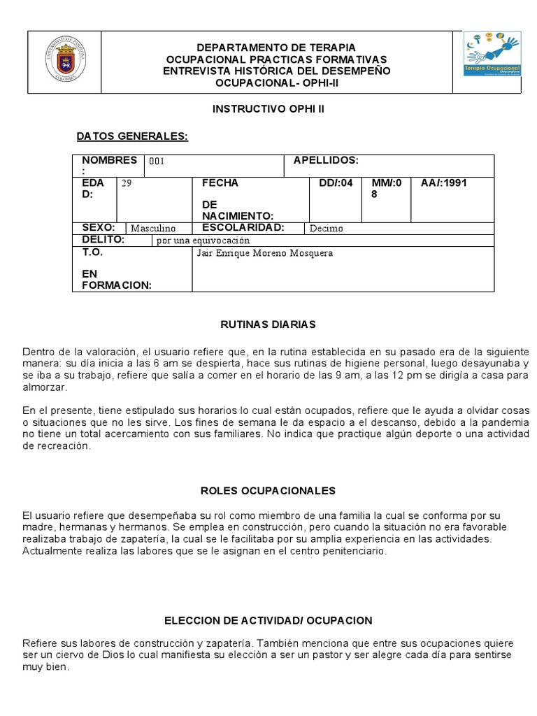 Formato de Ophi-II | PDF | Comportamiento