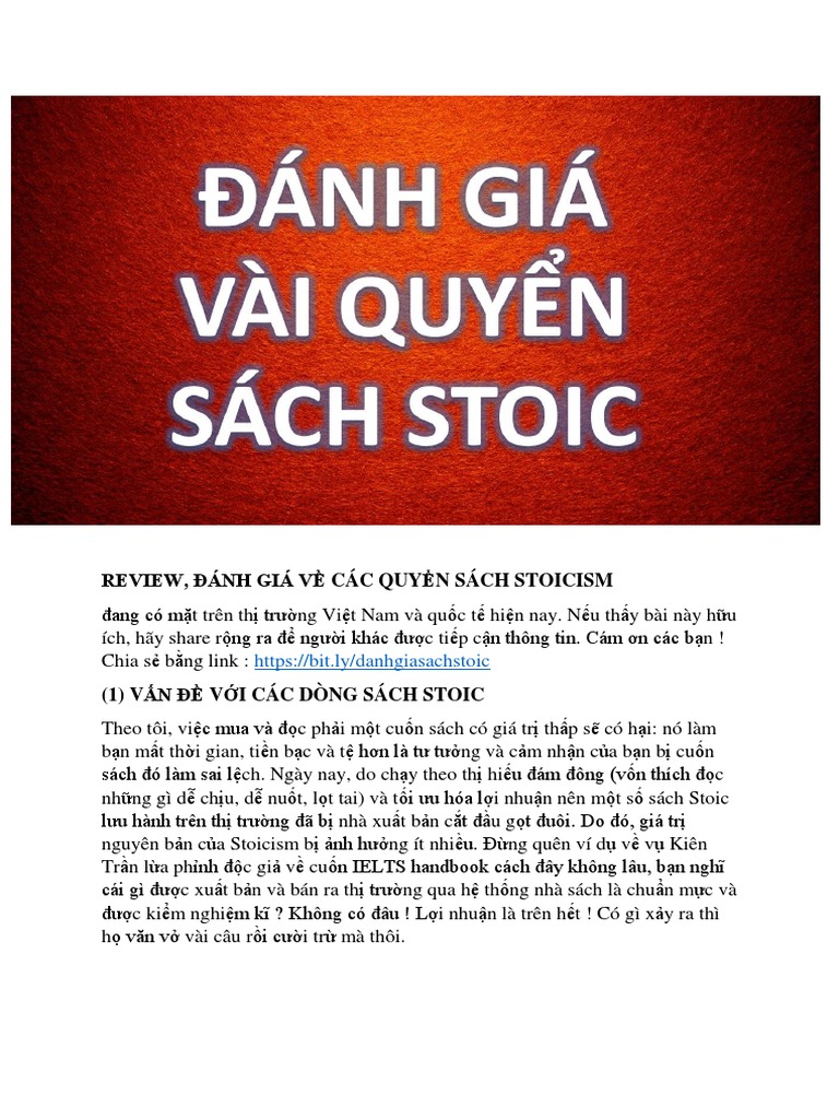 REVIEW Sach Stoic PDF | PDF