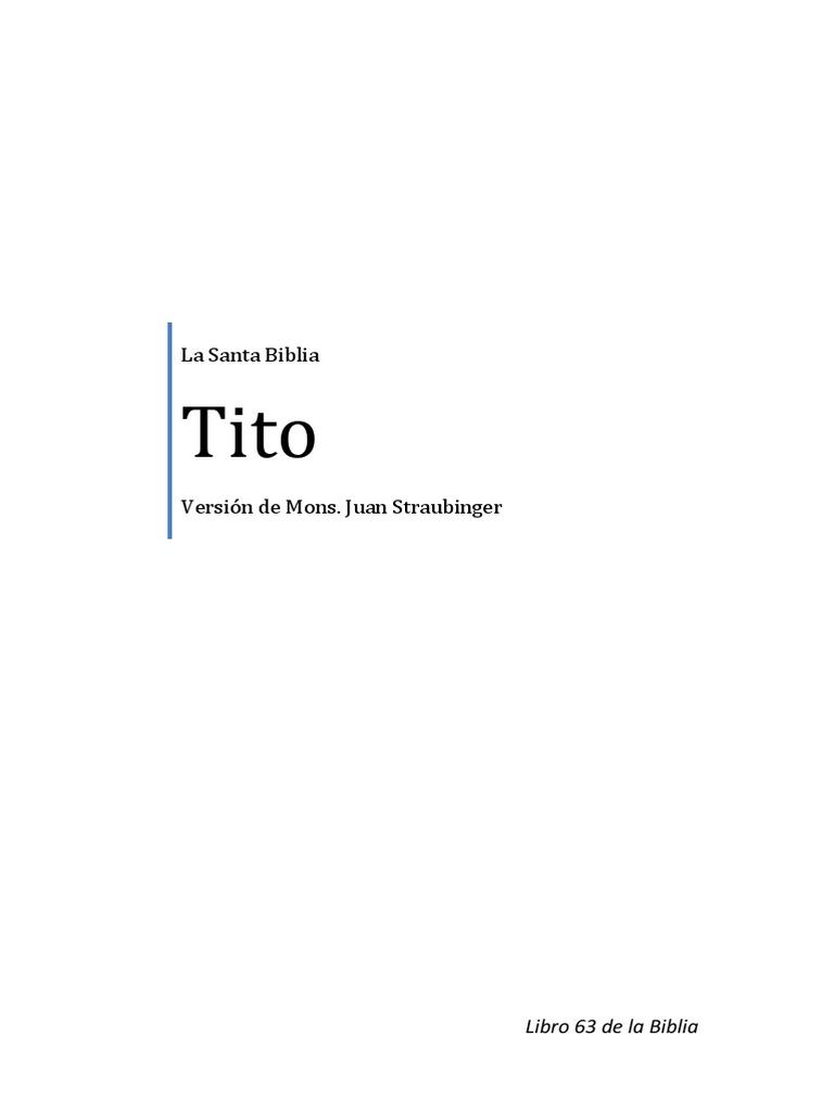 Instrucciones de Pablo a Tito | PDF | Pablo el apóstol | Jesús