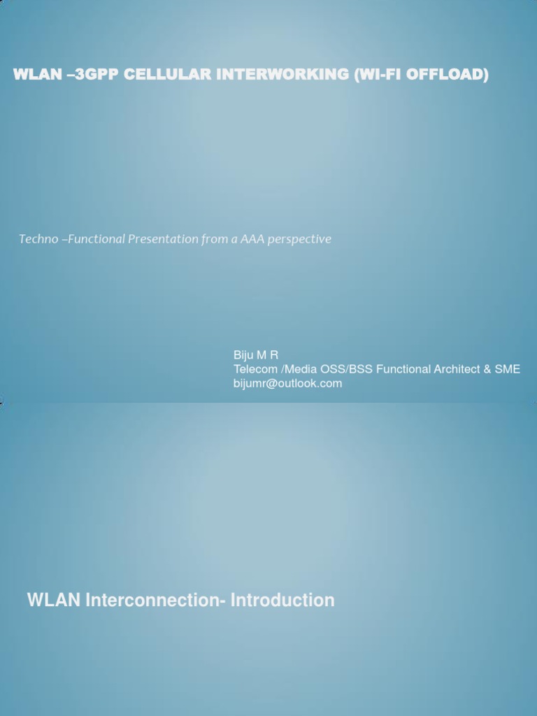 Wlan - 3gpp Cellular Interworking (Wi-Fi Offload) | PDF | Wi Fi | Wireless Lan