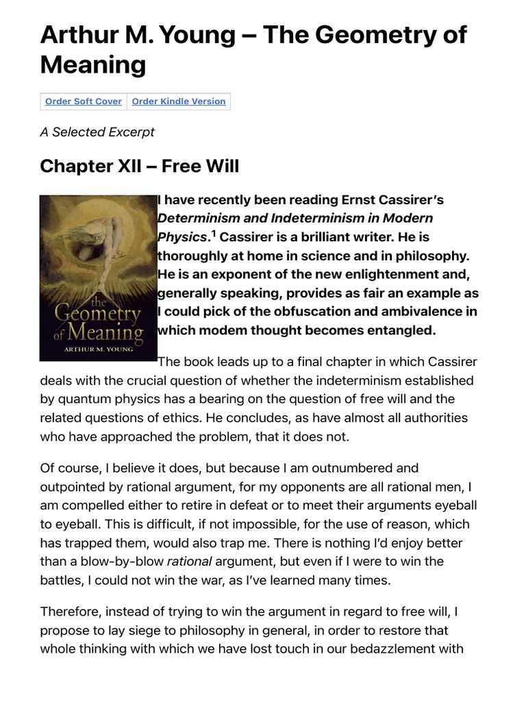 Arthur M. Young - The Geometry of Meaning: Chapter XII - Free Will ...