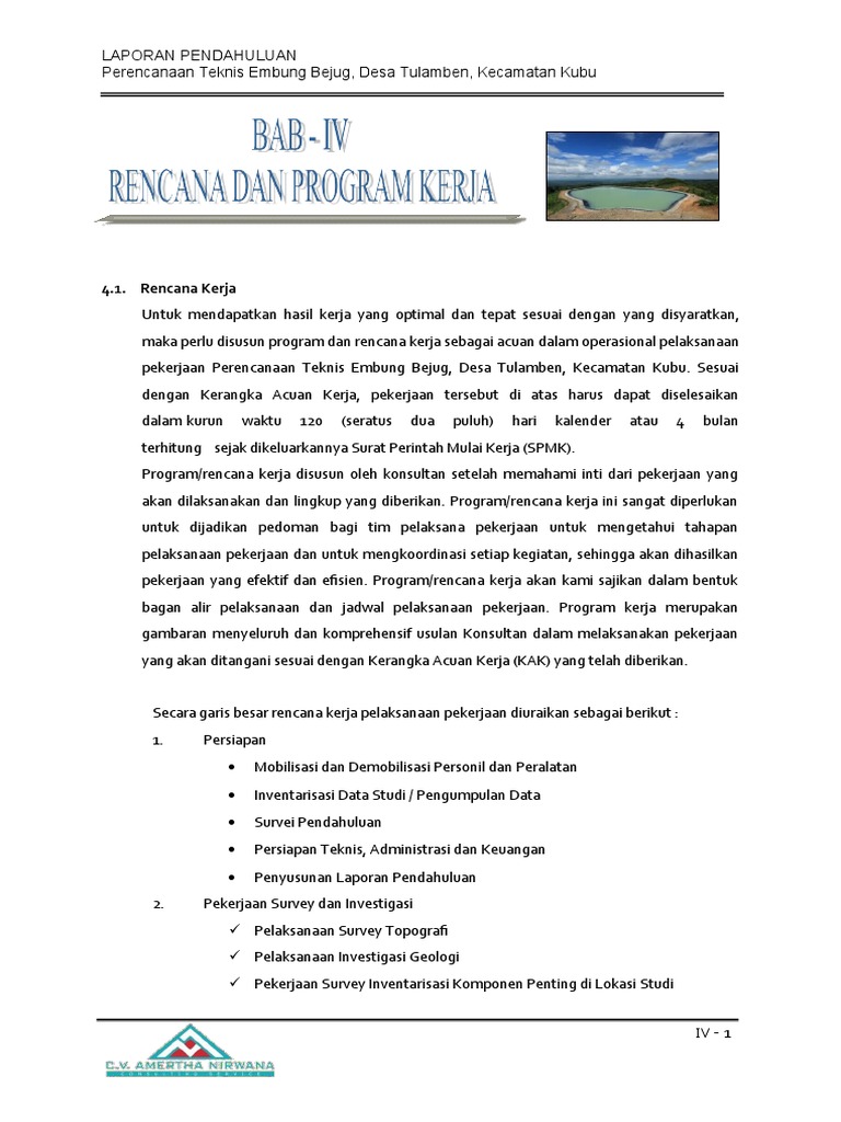 Rencana Dan Program Kerja | PDF