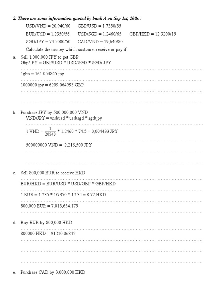 Currency Conversion Calculations | PDF