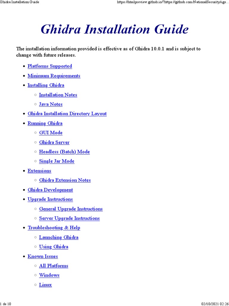 Ghidra Installation Guide Pdf Java Programming Language