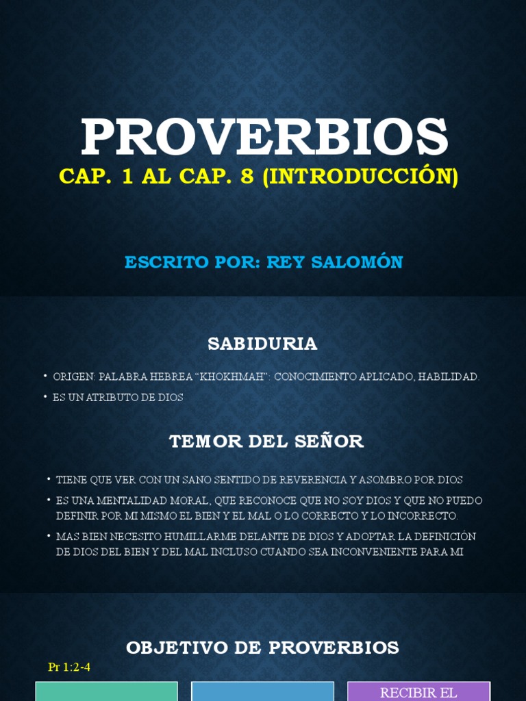 Proverbios 1-8 | PDF | Sabiduría | Valor (ética)
