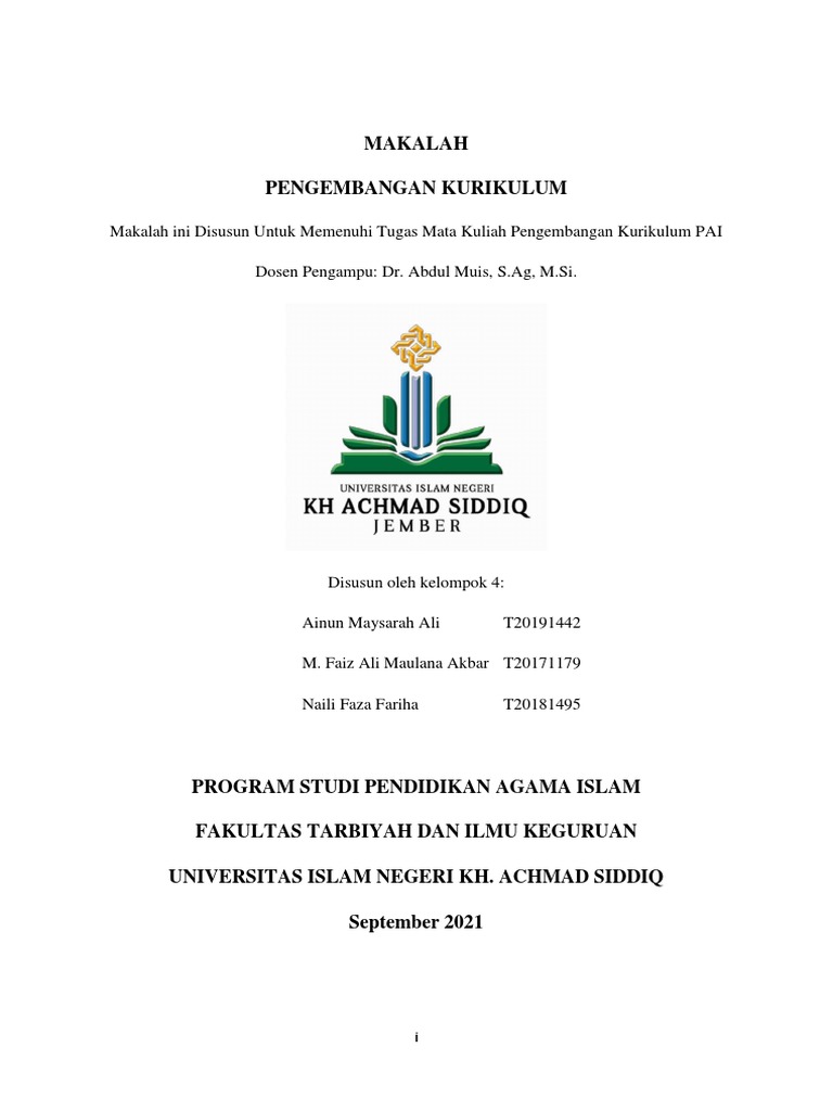 Makalah Pengembangan Kurikulum PAI Kel.4 | PDF