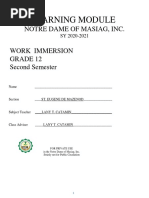 Humss Work Immersion Program | PDF | Learning | Teachers