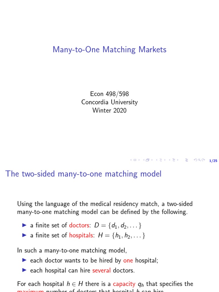 4 Many-to-One Matching Markets | PDF | Mathematics | Applied Mathematics