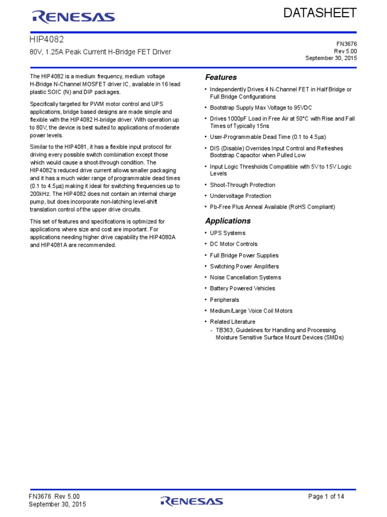REN Hip4082 DST 19940318 | PDF | Electricity | Computer Engineering