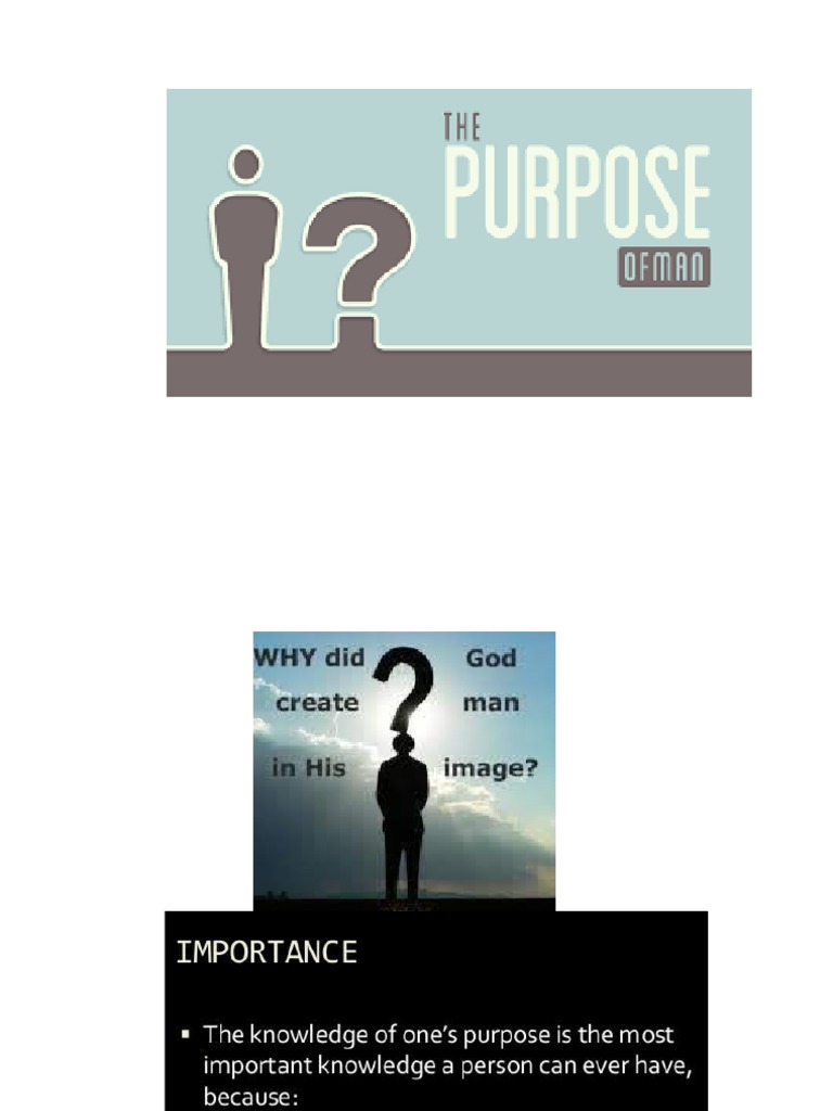 Purpose of Man | PDF | God | Meaning Of Life