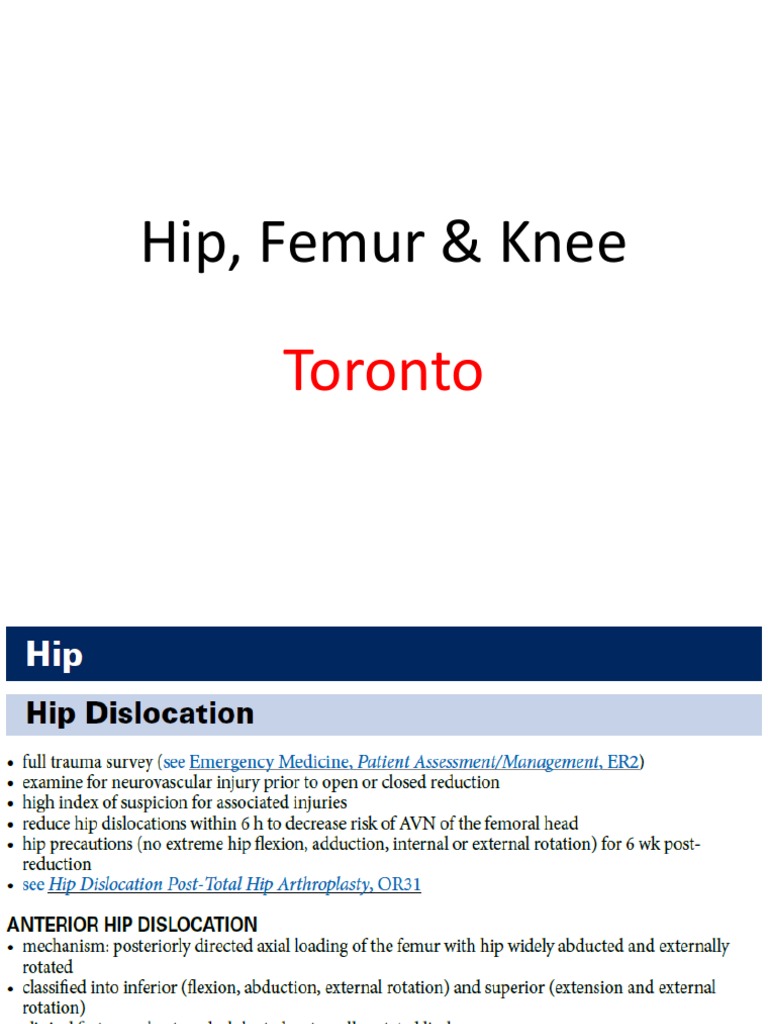 A Guide to Closed Reduction of Posterior Hip Dislocation Using the ...