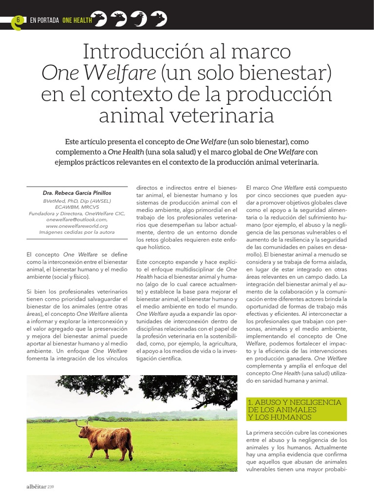 One Welfare | PDF | Bienestar | Bienestar de los animales