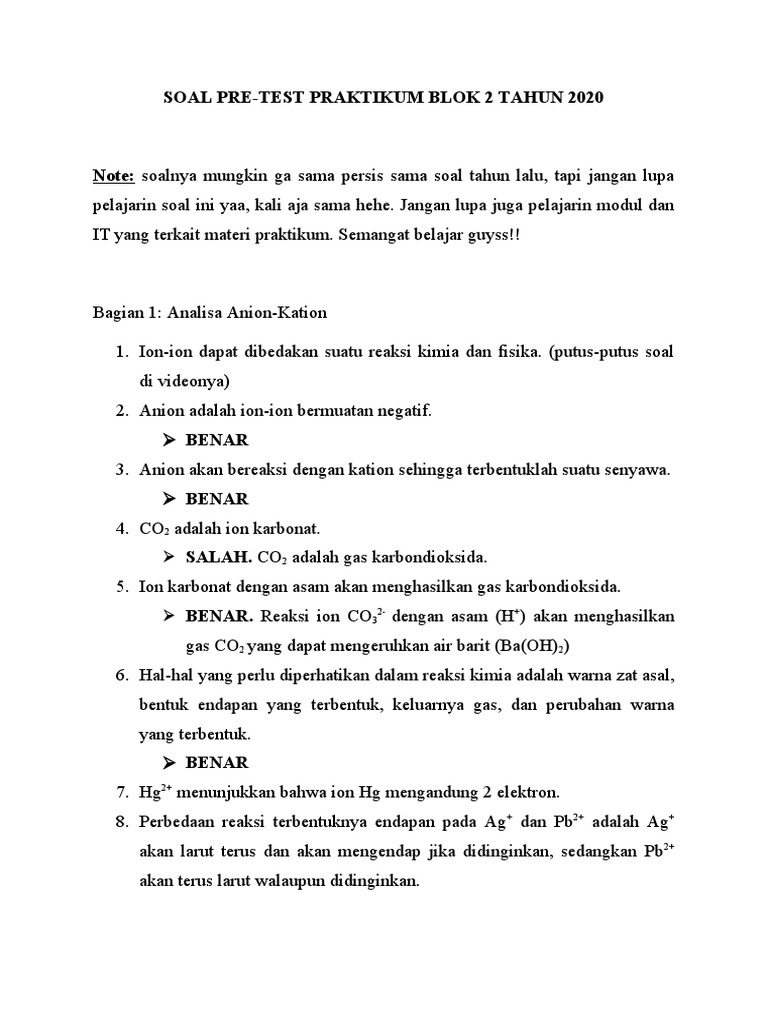 Soal Pre-Test | PDF