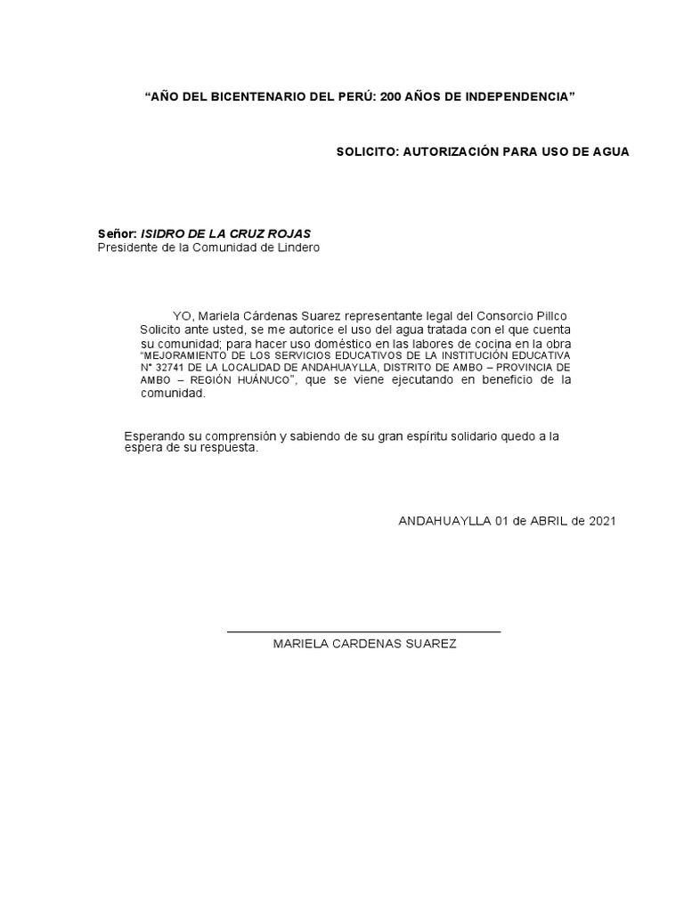 Solicitud Jass | PDF