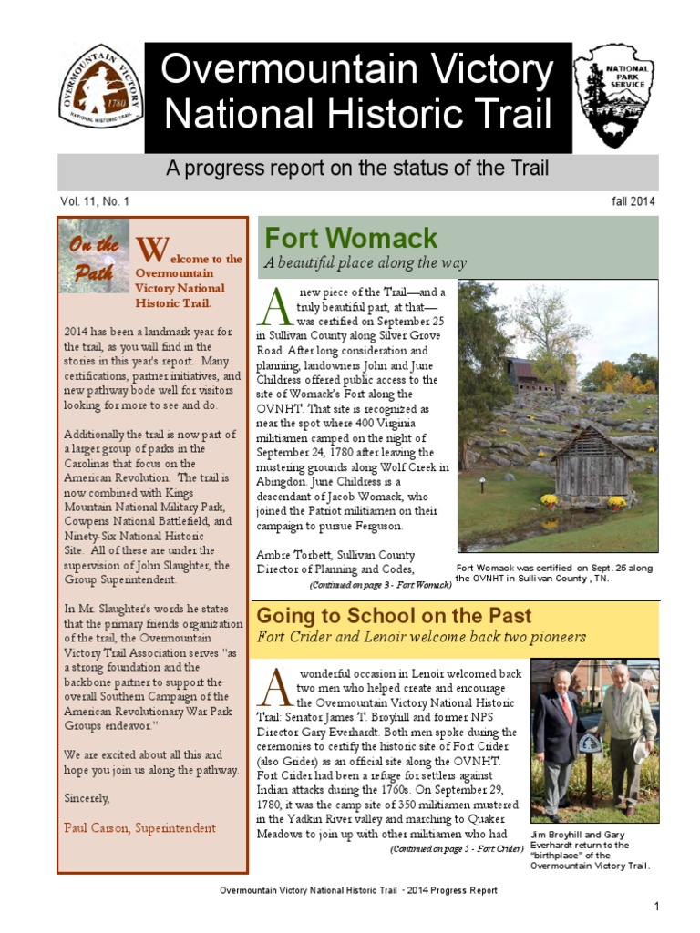 Overmountain Victory National Historic Trail: Fort Womack | PDF