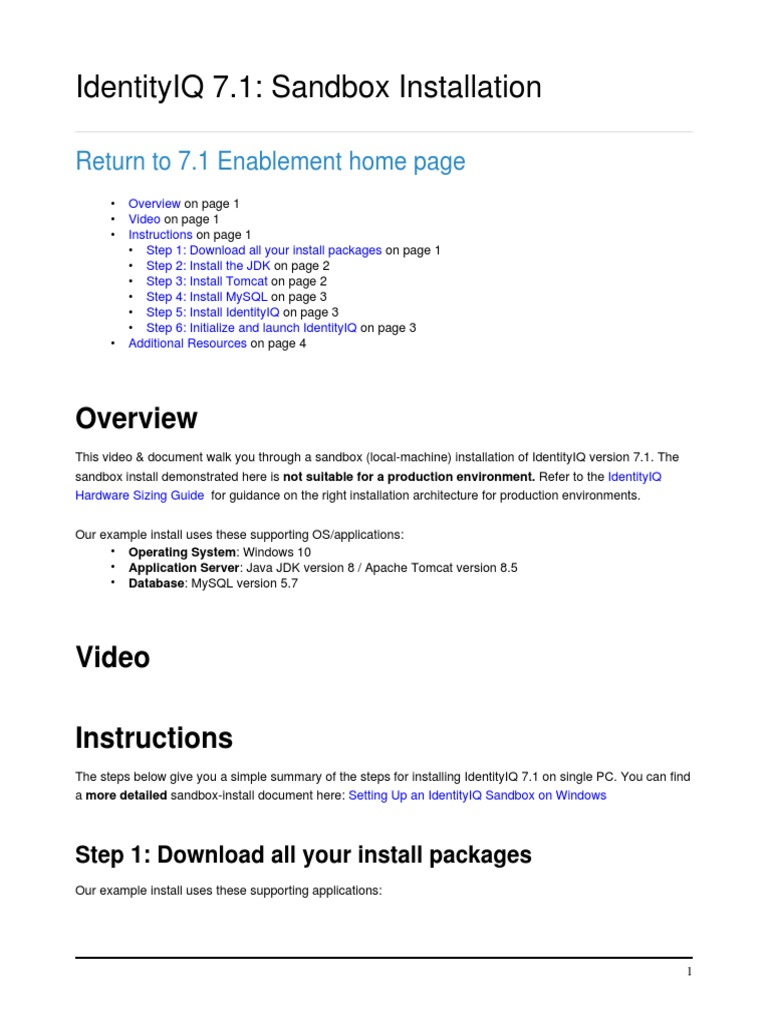 Sailpoint iIQ 7.1 Installation | PDF | My Sql | Java (Programming Language)