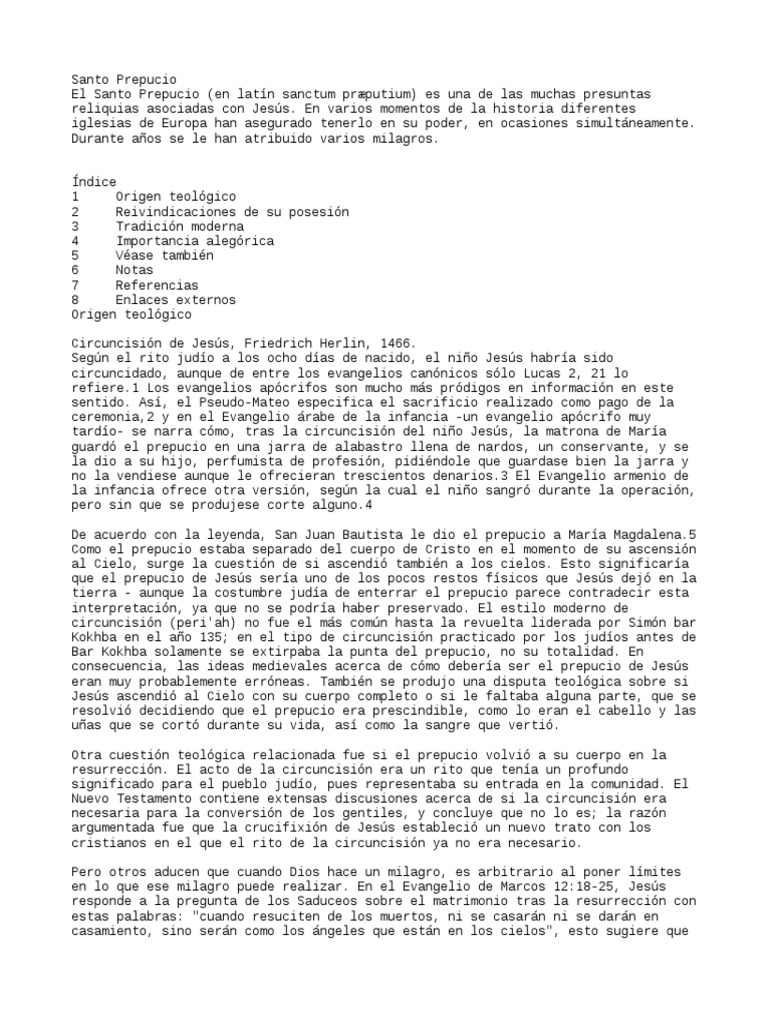 Historia del Santo Prepucio de Jesús | PDF