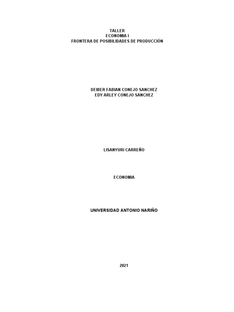 Taller FPP | PDF | Consumo (economía) | Ciencias económicas