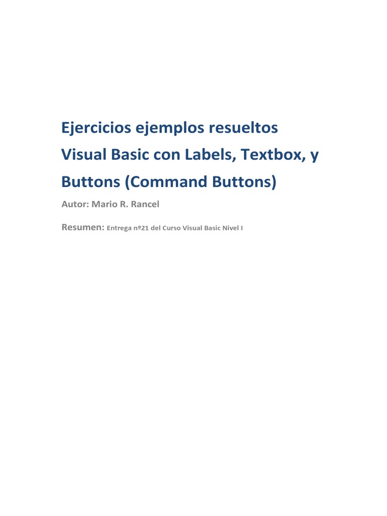 Codigo Ejemplo Visual Basic Forms Labels Textbox Command Buttons v1 | PDF | Básico | Software