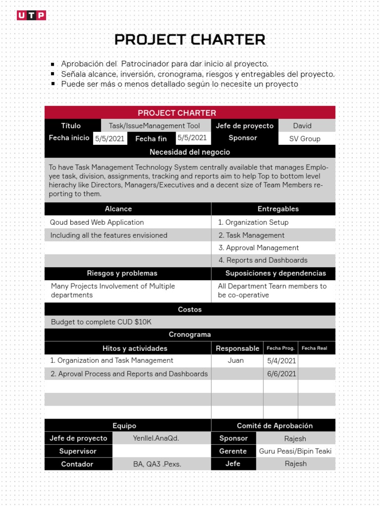 Modelo de Charter | PDF