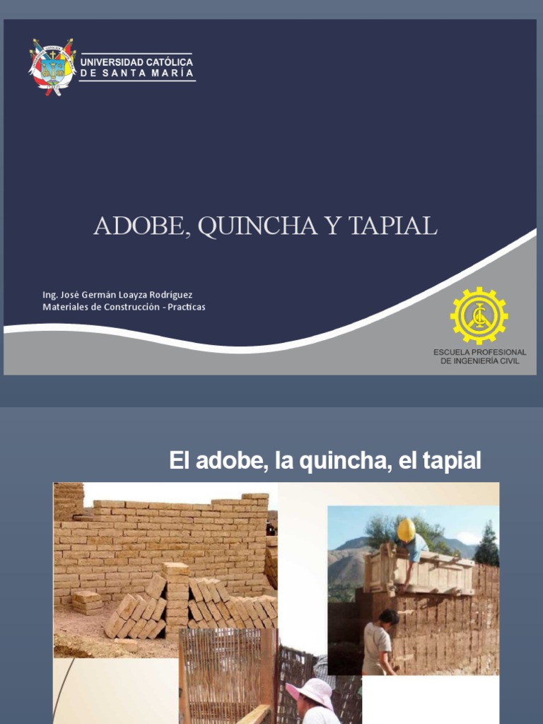 El Adobe Quincha y Tapial | PDF | Materiales | Horticultura y jardinería