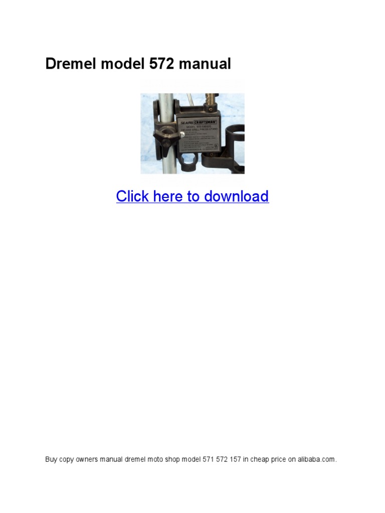 Dremel Model 572 Manual | PDF | Wood | Tools