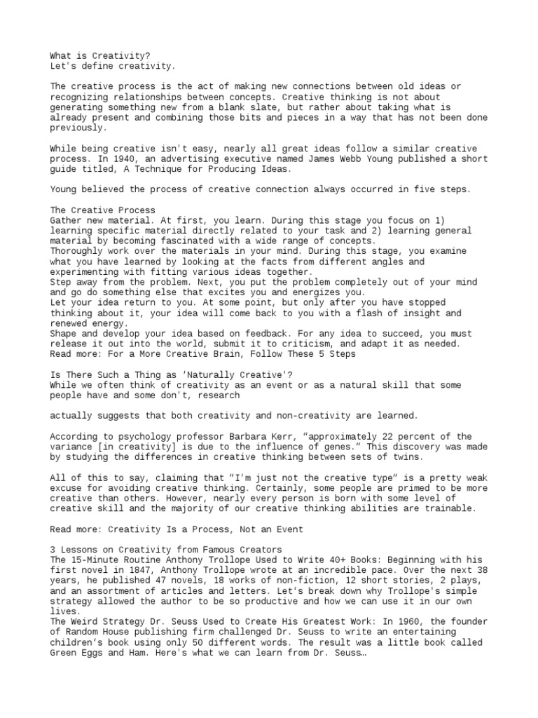 Unlocking the Creative Process: A Comprehensive Guide to Understanding ...