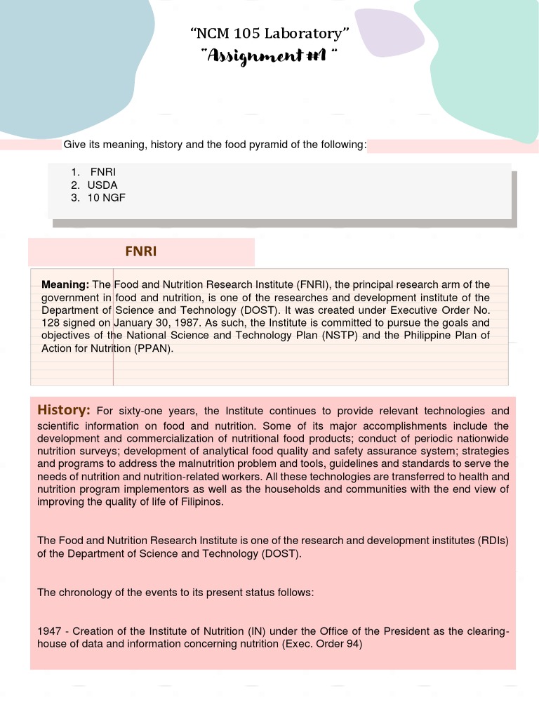 FNRI: Overview and 10 Kumainments | PDF | Foods | Human Nutrition