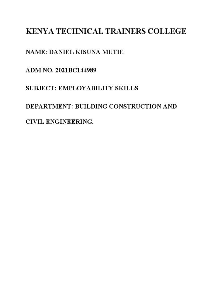 Assignment 2 KTTC Employability Skills | PDF | Gesture | Speed Reading