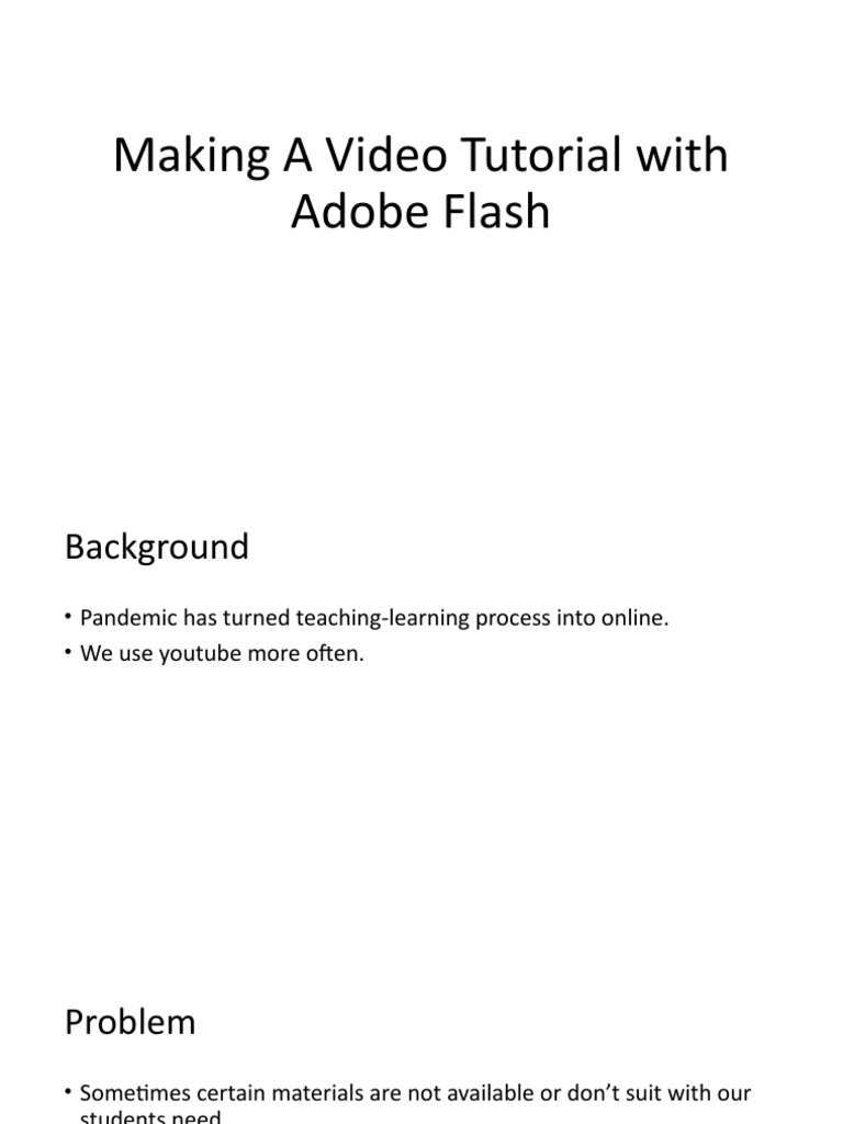 Making A Video Tutorial With Adobe Flash | PDF | Computers