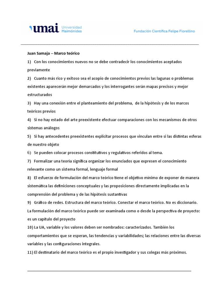 Juan Samaja. Marco Teórico | PDF