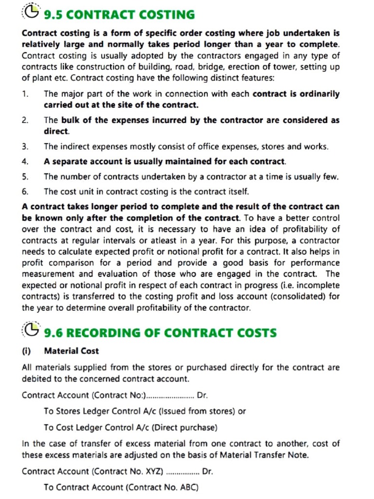 Contract Costing | PDF | Expense | Employment