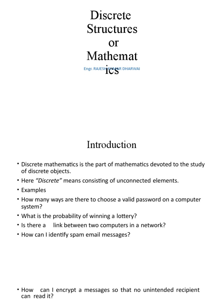 Introduction to Discrete Mathematics | PDF | If And Only If | Argument