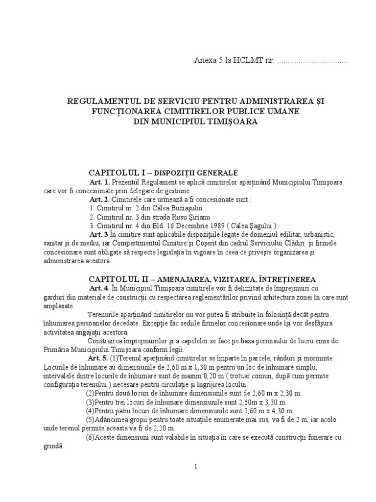 Regulament-Functionare-Cimitire TM | PDF
