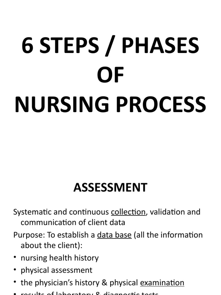 6 Steps / Phases OF Nursing Process | PDF | Medical Diagnosis | Nursing