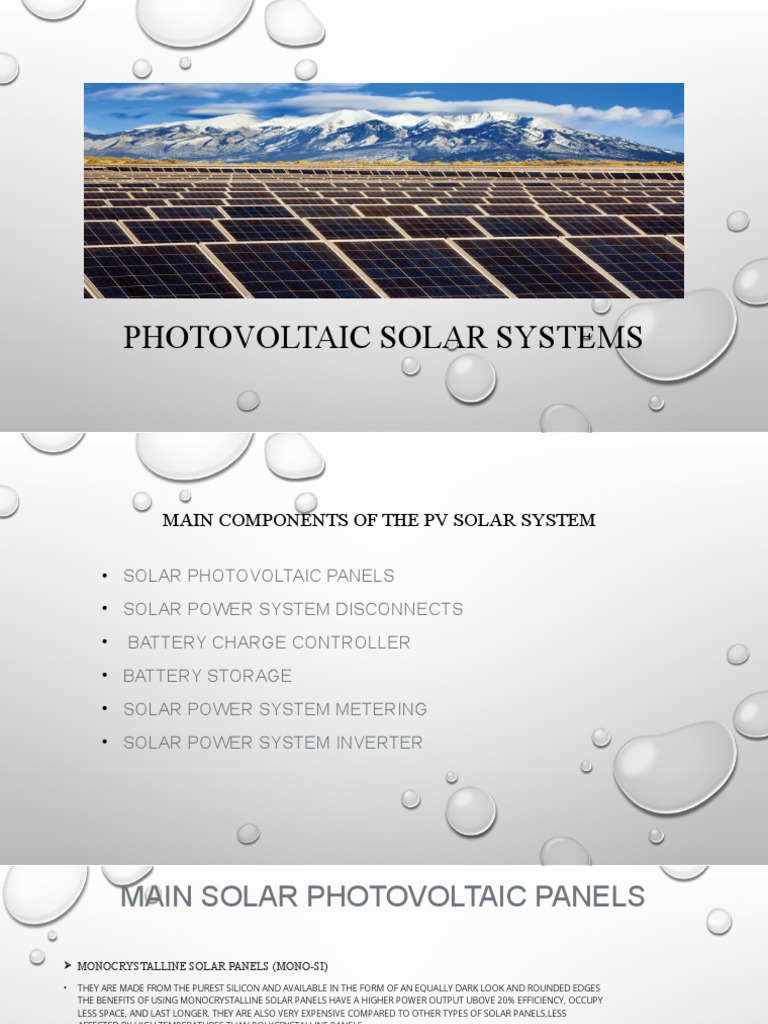 Photovoltaic Solar Systems | PDF | Solar Power | Photovoltaic System