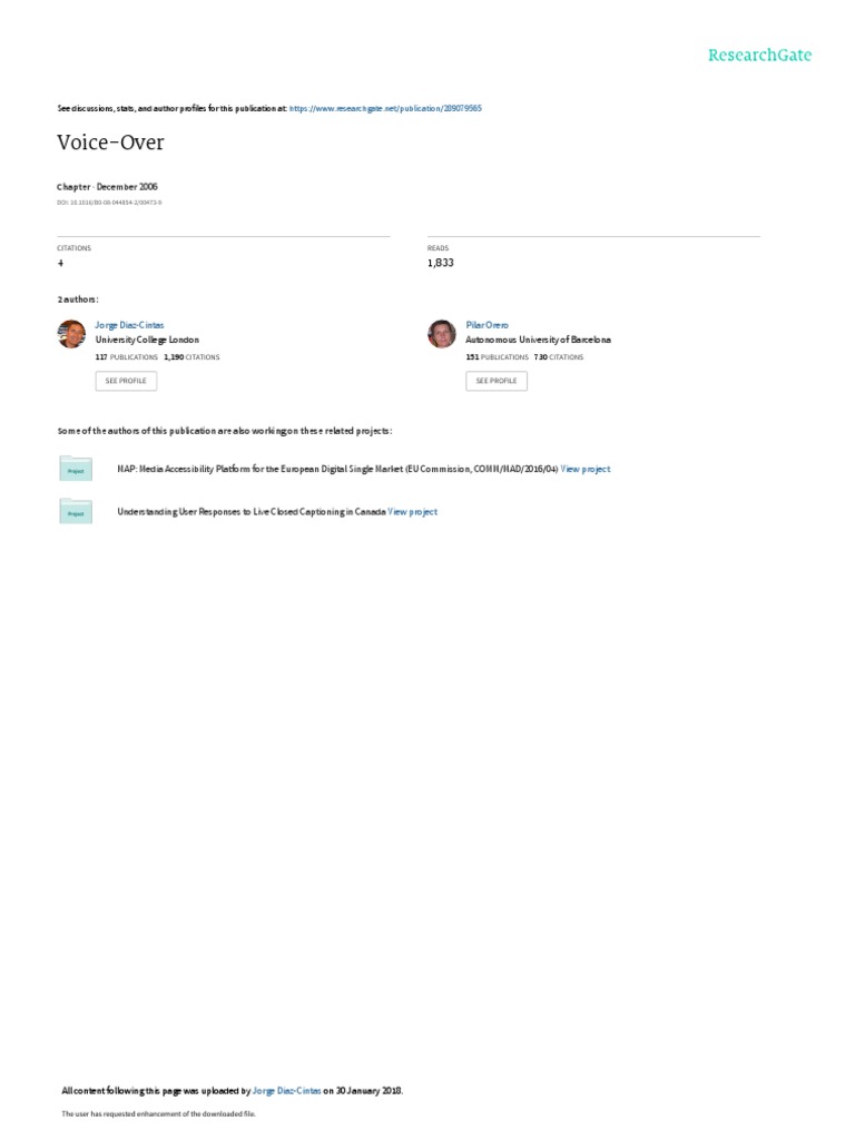 Voice Over | PDF | Translations | Voice Over