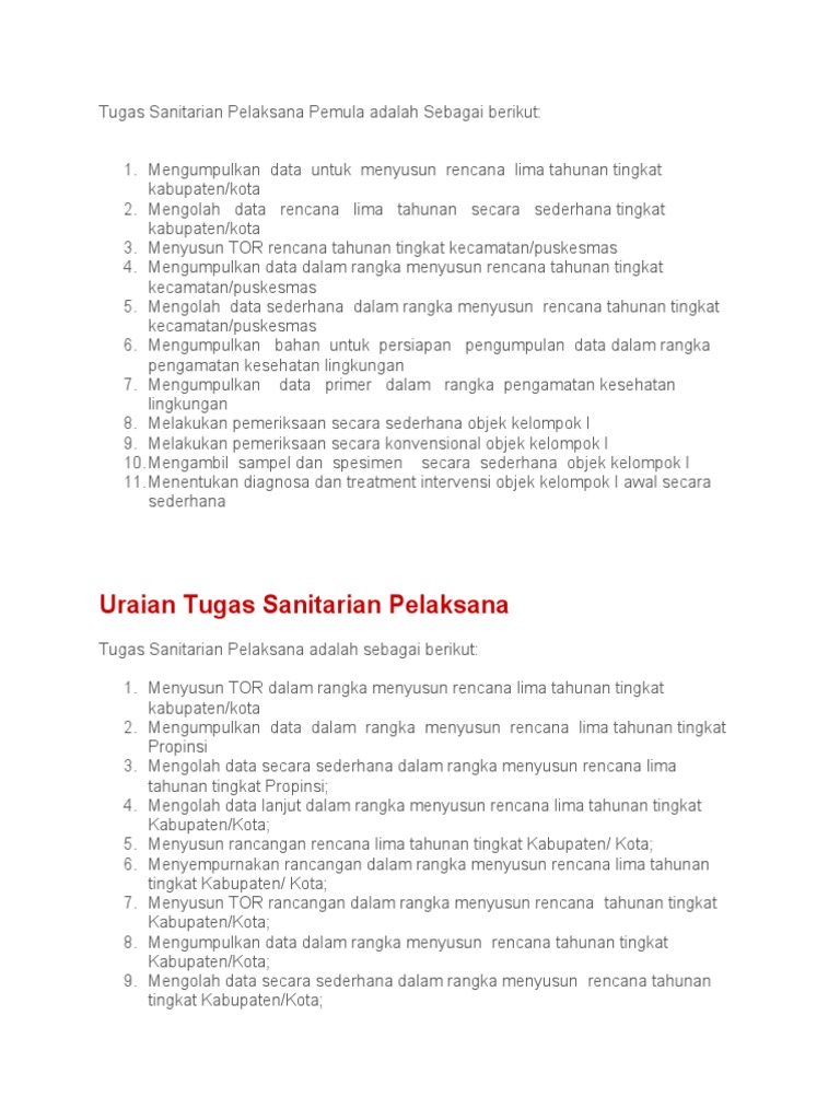 Tugas Sanitarian | PDF