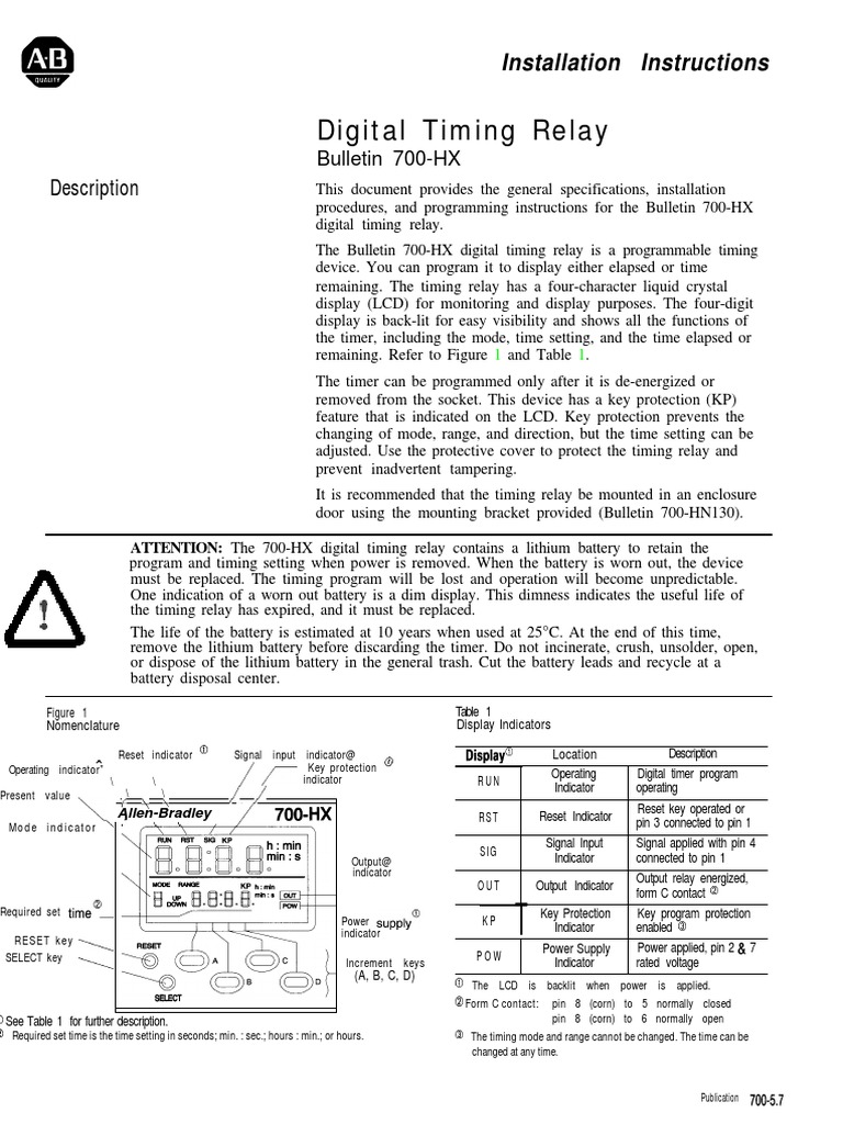 Digital Timing Relay: Description | PDF | Relay | Electrical Connector