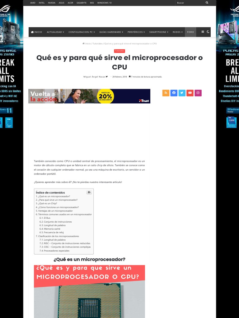 Qué Es y para Qué Sirve El Microprocesador o Cpu | PDF | Microprocesador | Unidad Central de ...