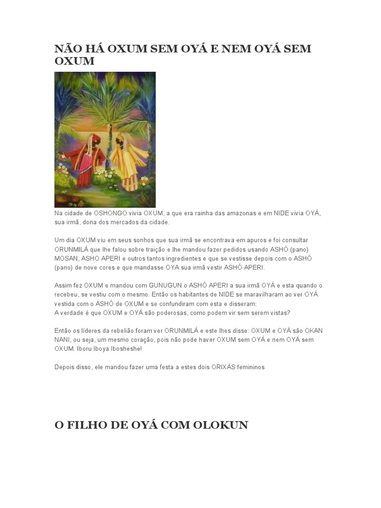 Orisa Oya | PDF | Sacrifício | Amor