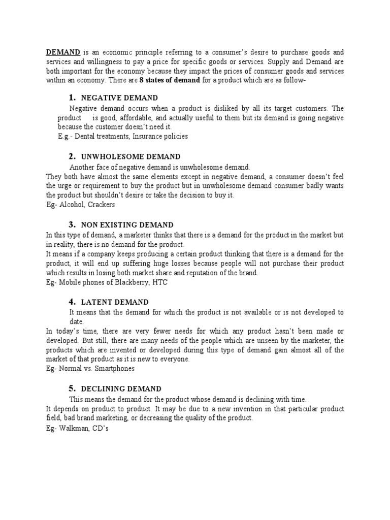 Understanding the 8 States of Demand: Negative, Unwholesome, Non ...