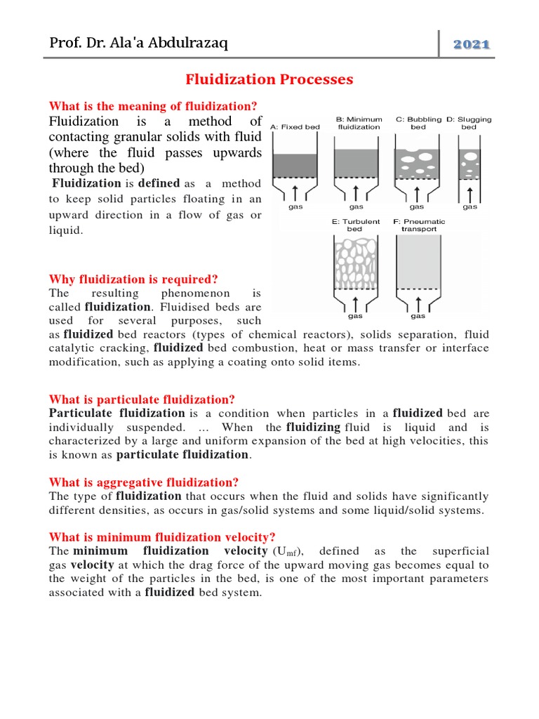 Fluidization Processes | PDF