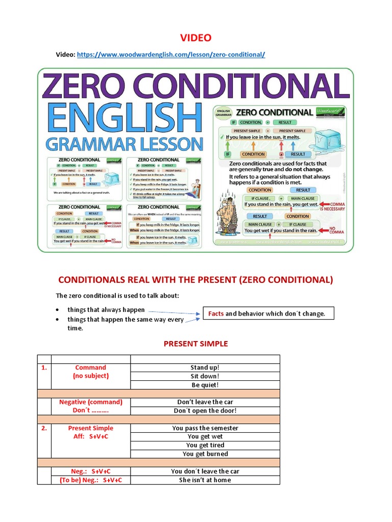 Zero Conditional Review | PDF | Linguistics | Grammar