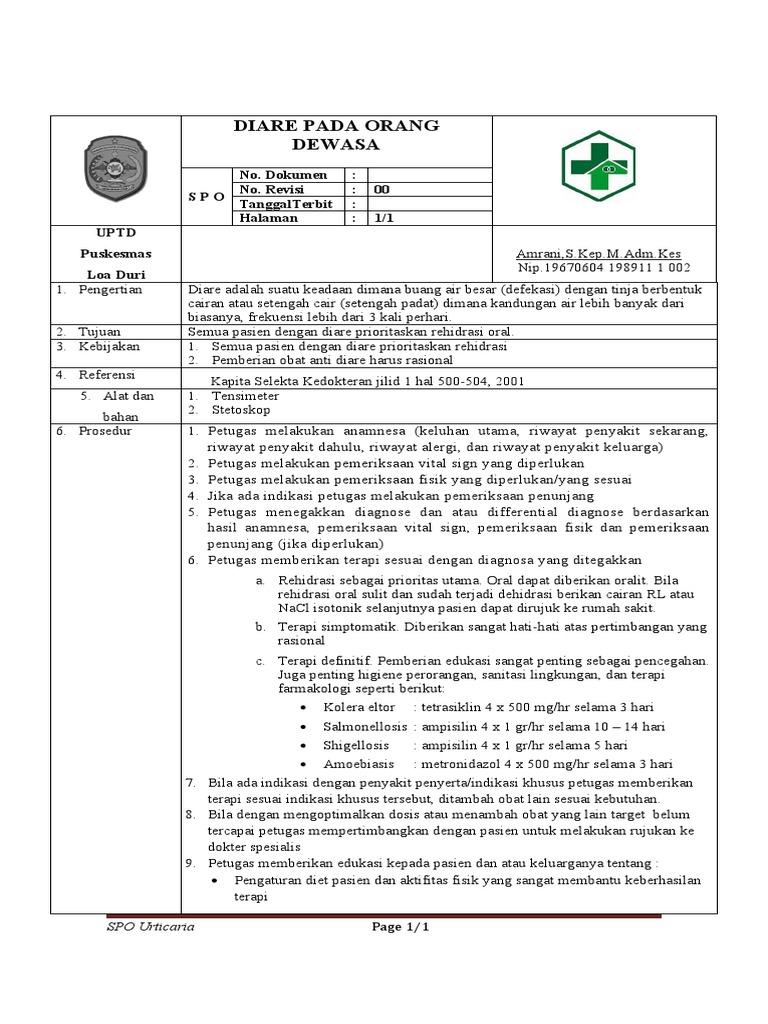 Sop Diare Dewasa New | PDF