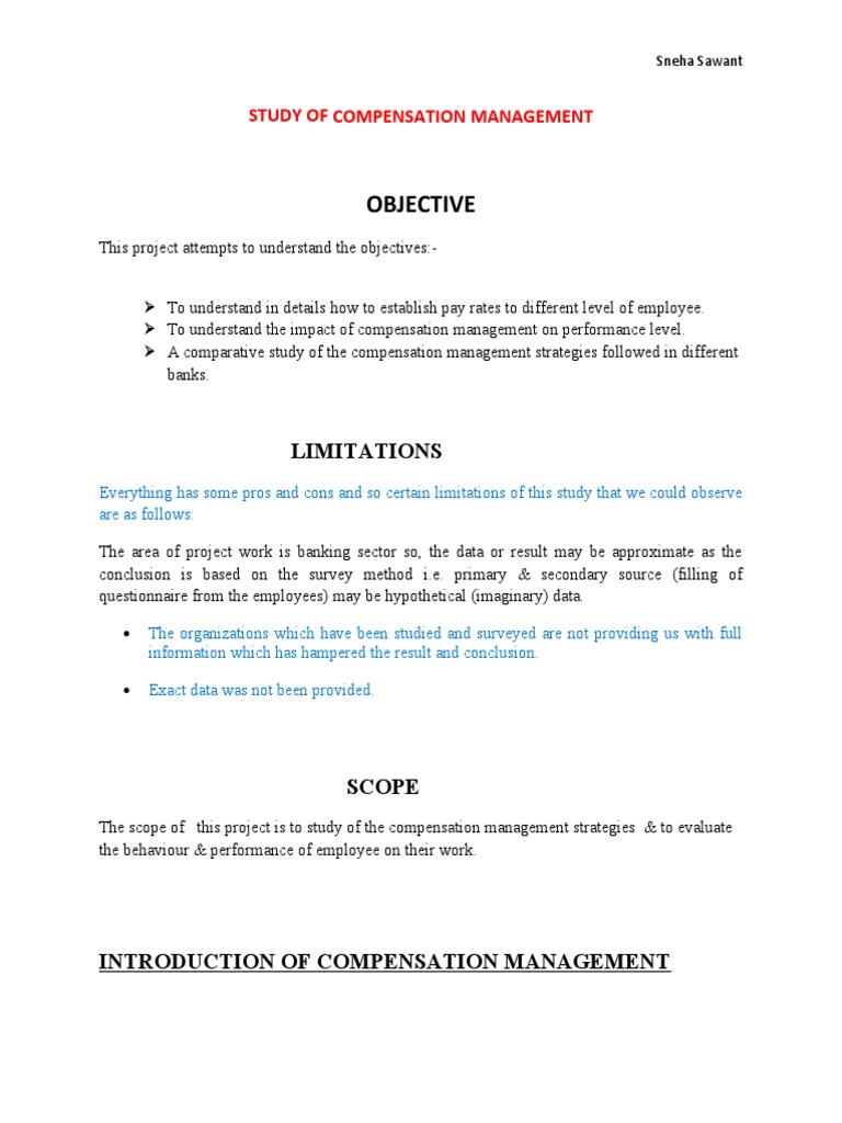 Study of Compensation Management | PDF